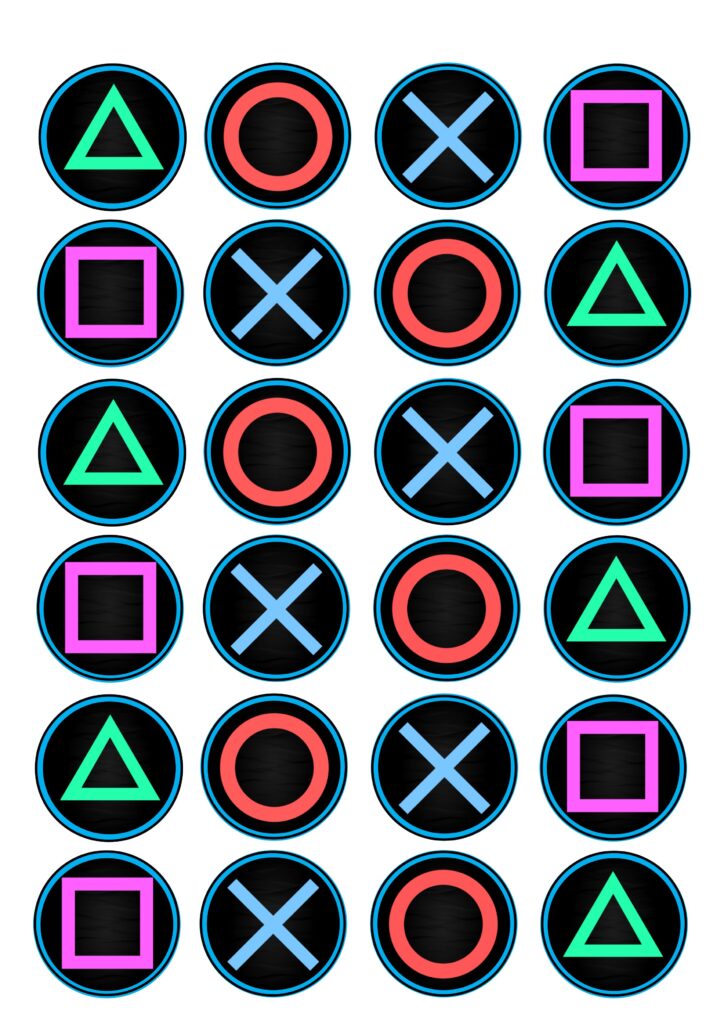 24x PlayStation Icing Cake Toppers