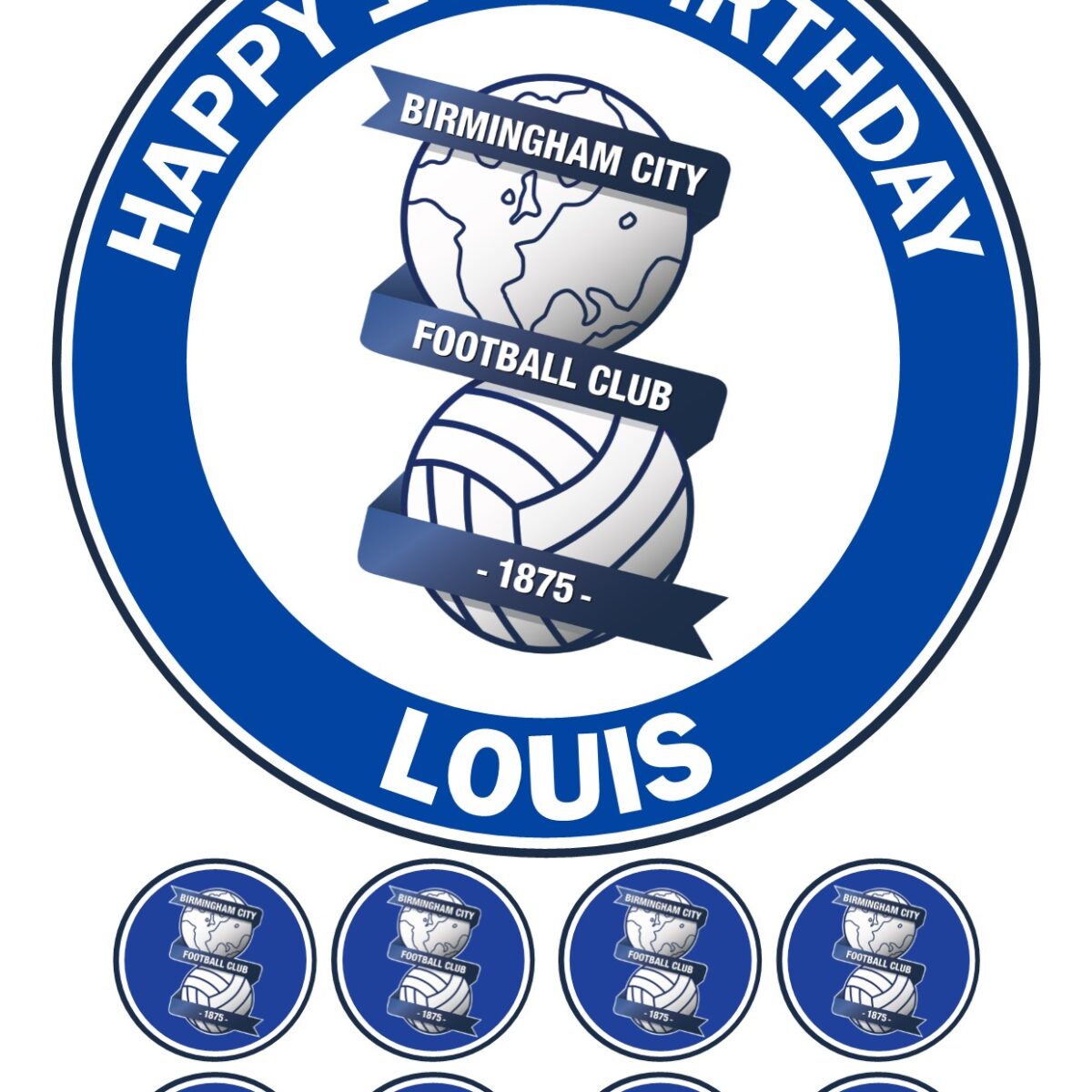 Hull City FC Icing Birthday Cake Topper & 8 Cupcake Toppers