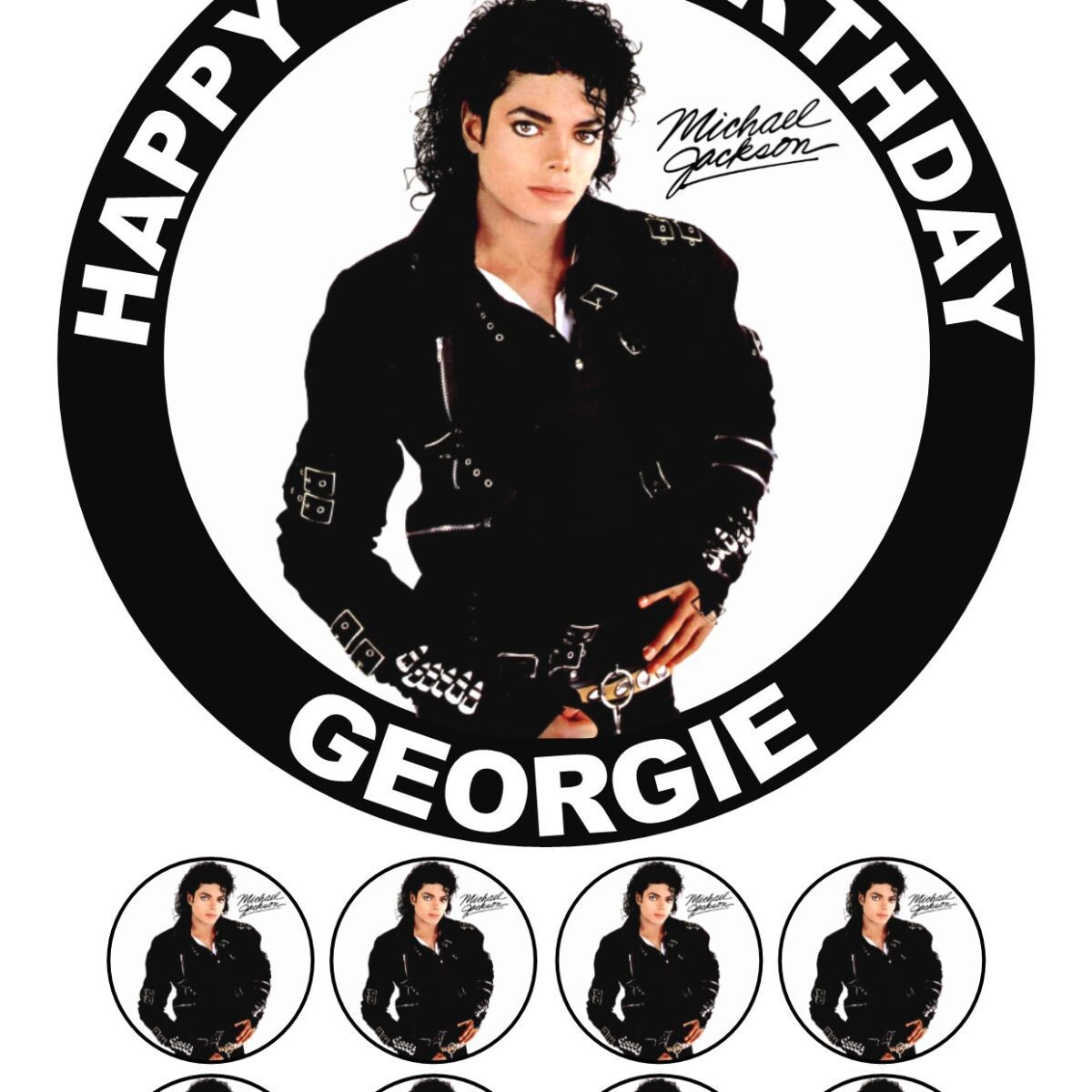 Minecraft Icing Birthday Cake Topper & 8 Cupcake Toppers