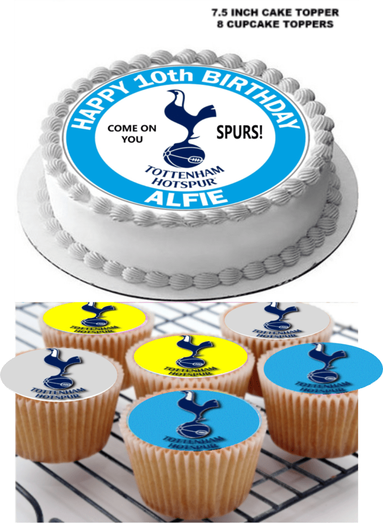 Tottenham Hotspur Cake Topper & 8 Cupcake Toppers