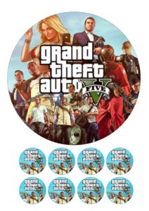 Grand Theft Auto (GTA) Icing Cake Topper