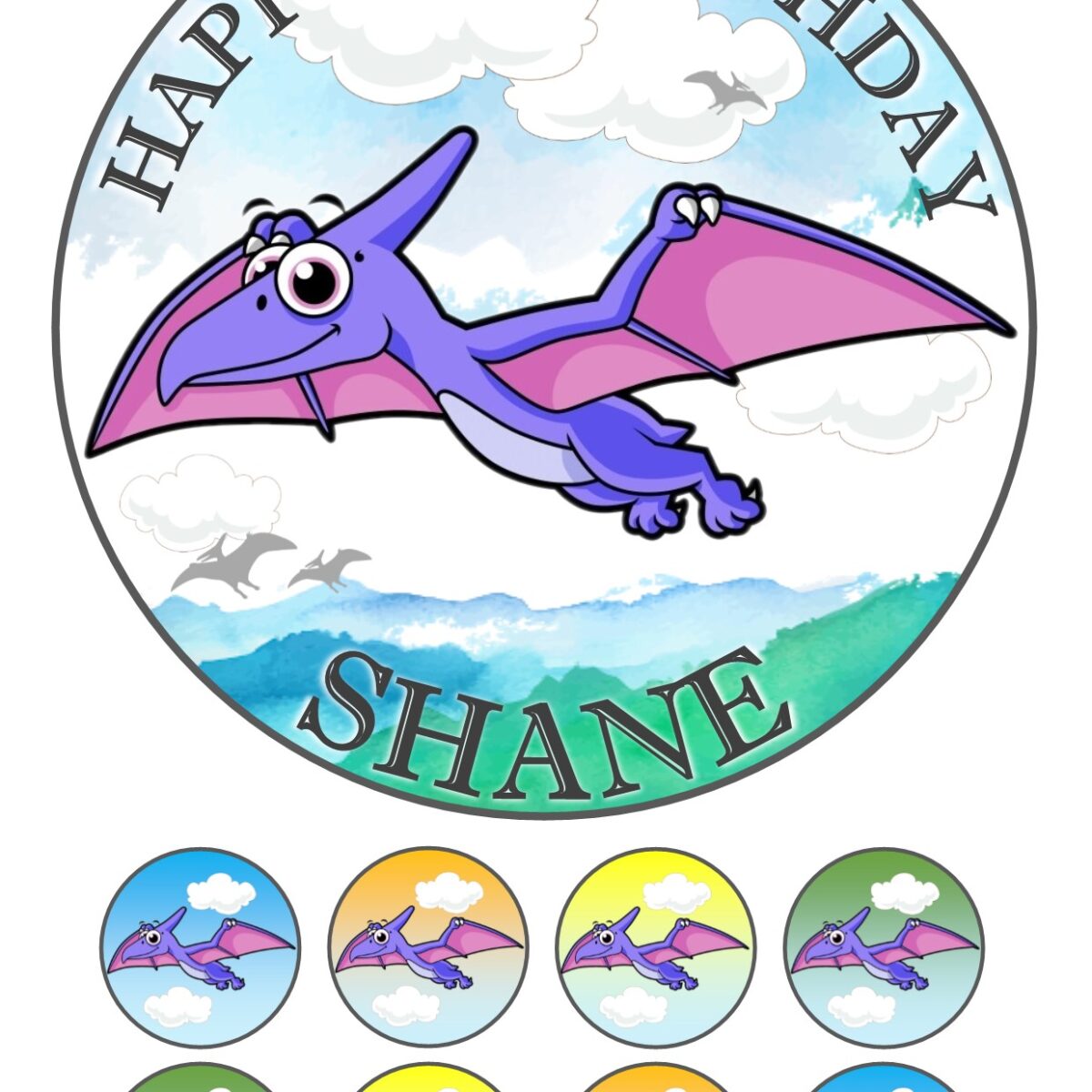 Barcelona FC Icing Birthday Cake Topper & 8 Cupcake Toppers