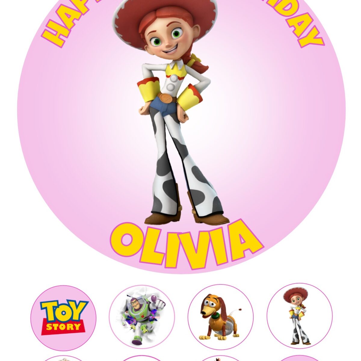 Toy Story Rex Icing Birthday Cake Topper & 8 Cupcake Toppers