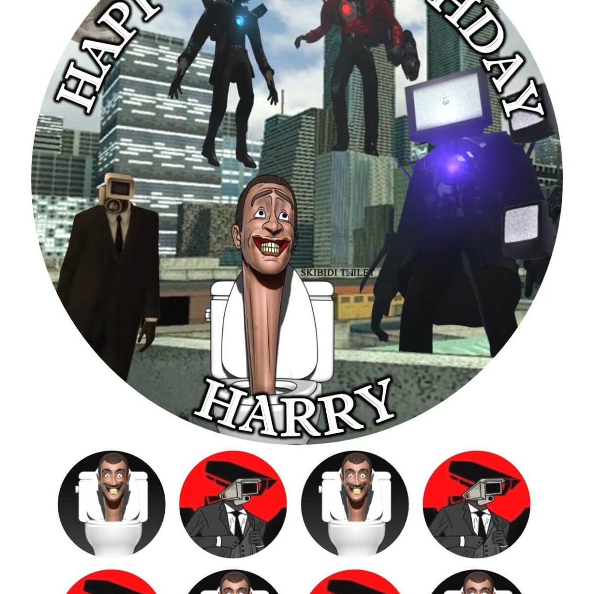 Skibidi Toilet BIRTHDAY CAKE TOPPER Archives - Easy Cake Toppers 123