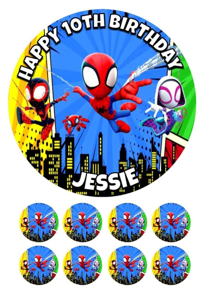Spidey and His Amazing Friends (Spider-Man) Icing Birthday Cake Topper ...