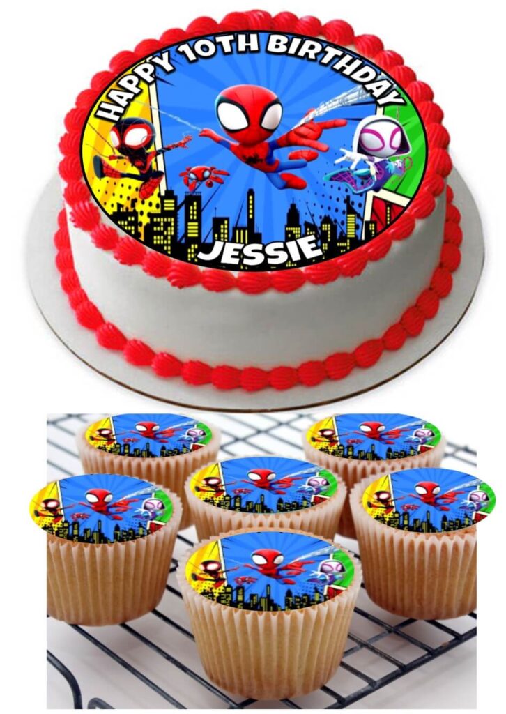 Spidey and His Amazing Friends (Spider-Man) Icing Birthday Cake Topper ...