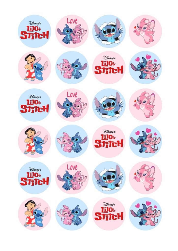 24x lilo & Stitch Icing Cupcake Toppers